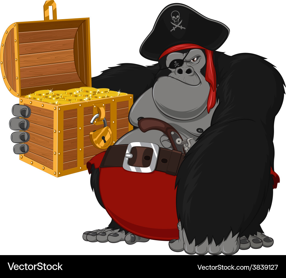 Monkey harsh pirate Royalty Free Vector Image - VectorStock