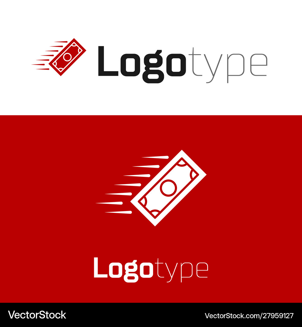 Red fast payments icon isolated on white Vector Image