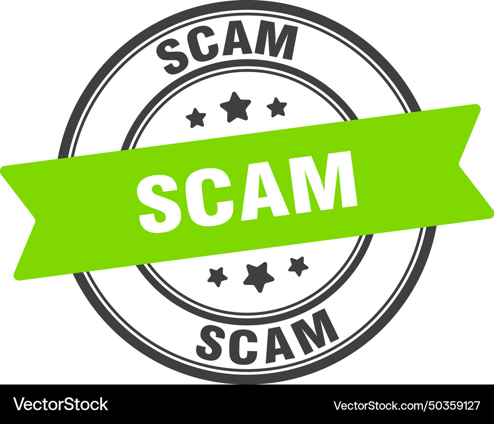 Scam stamp label on transparent background Vector Image