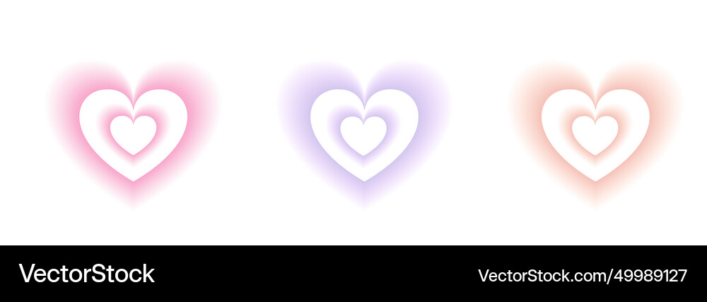 Set of blurred hearts elements for romantic Vector Image
