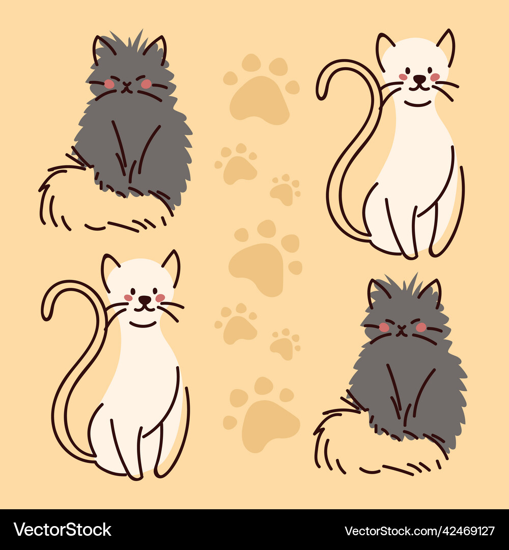 Set of pets animals Royalty Free Vector Image - VectorStock