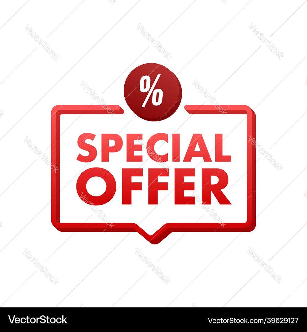 Special offer grunge style red colored discount Vector Image