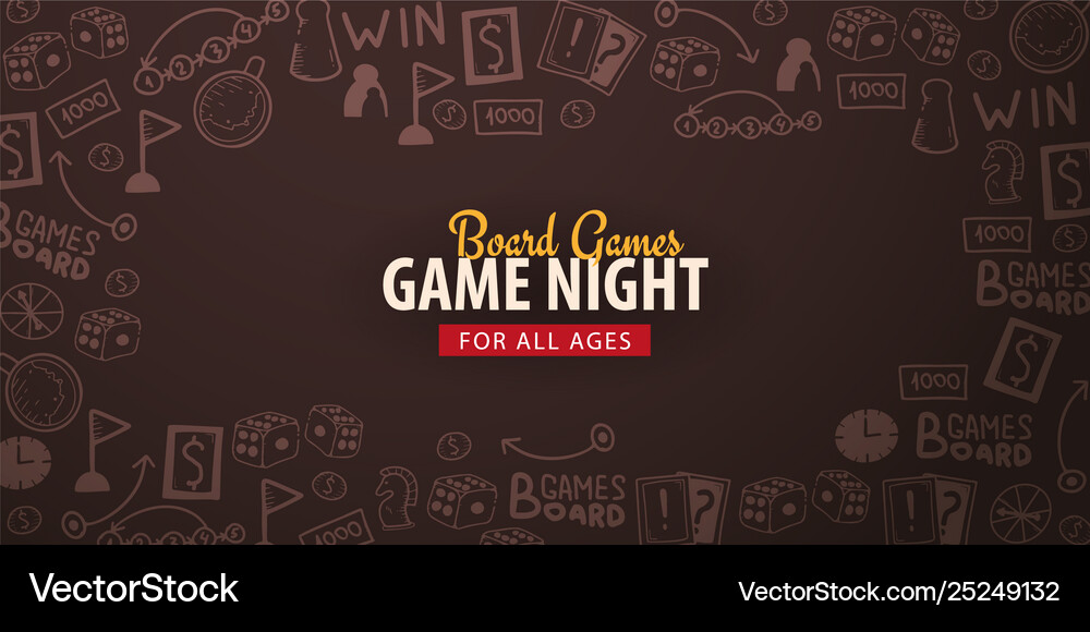 Board games banners for all ages hand draw Vector Image