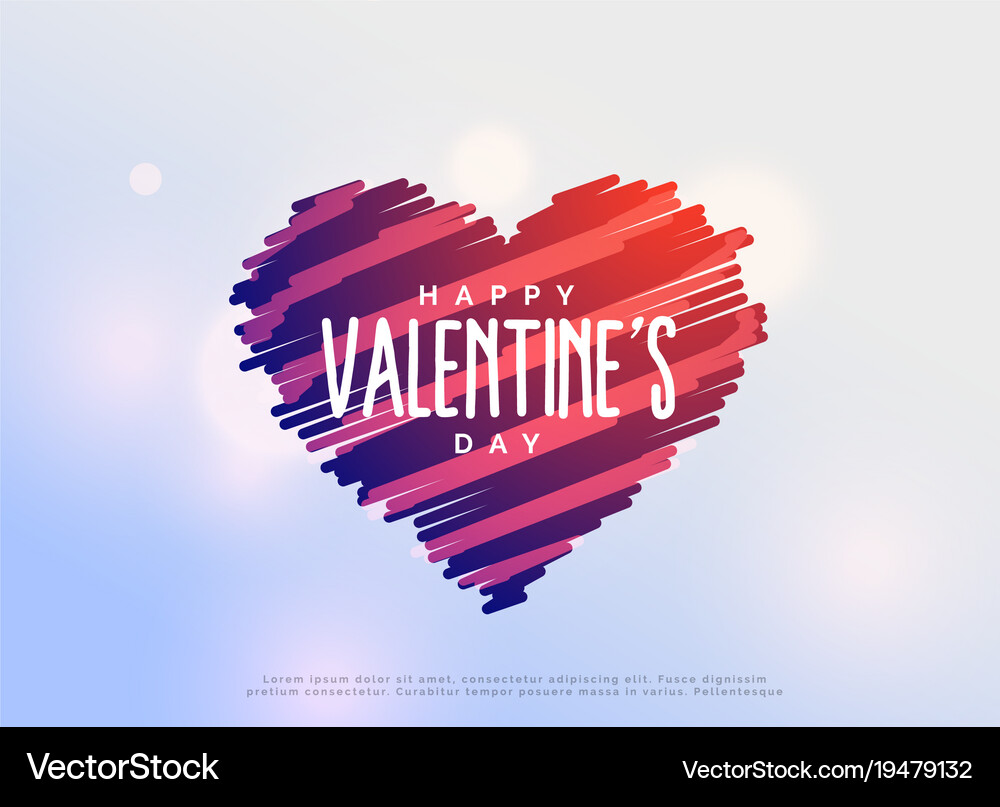 Creative scribble hearts for valentines day Vector Image