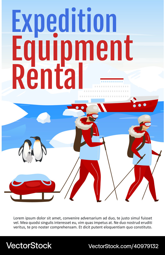 Expedition equipment rental brochure template Vector Image