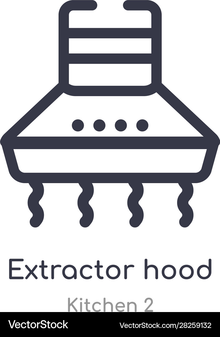 Extractor hood outline icon isolated line from Vector Image