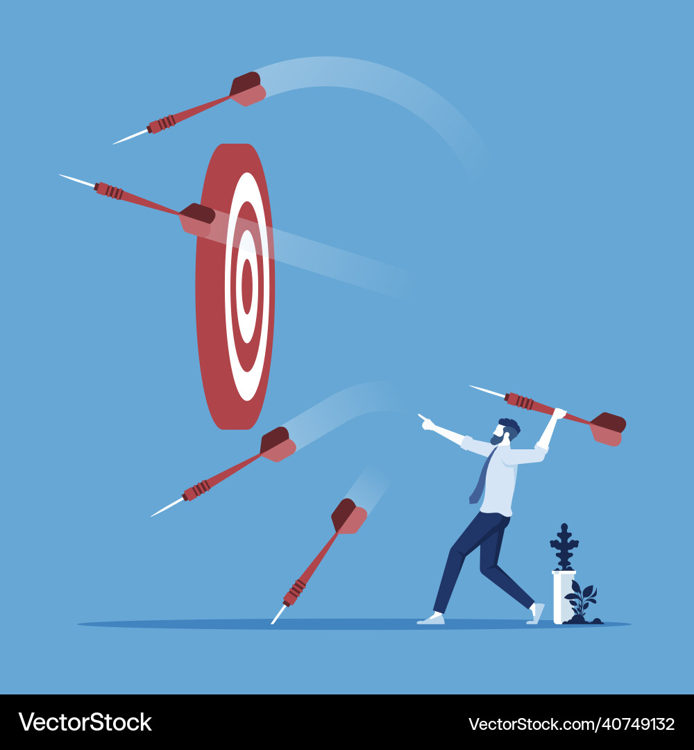 Fail on company mission and goal Royalty Free Vector Image