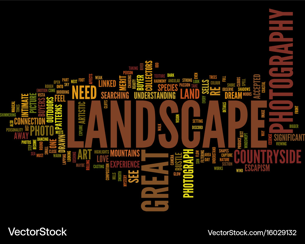 Great landscape photography text background word Vector Image
