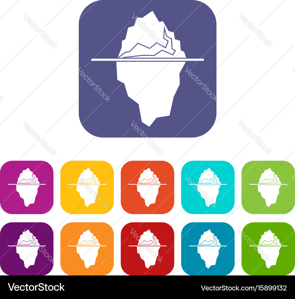 Iceberg icons set Royalty Free Vector Image - VectorStock