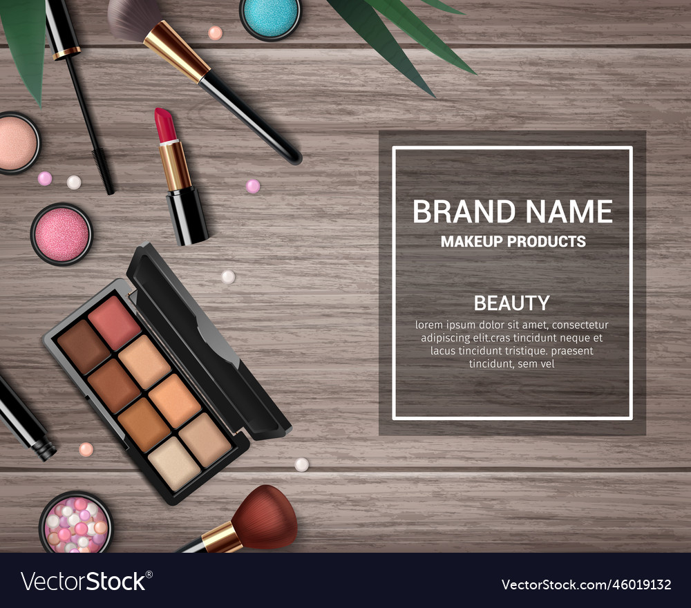 Makeup realistic background Royalty Free Vector Image