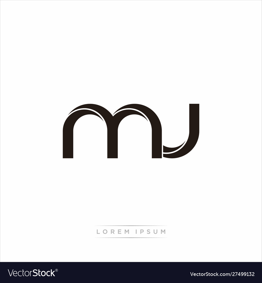 Mj initial letter split lowercase modern monogram Vector Image