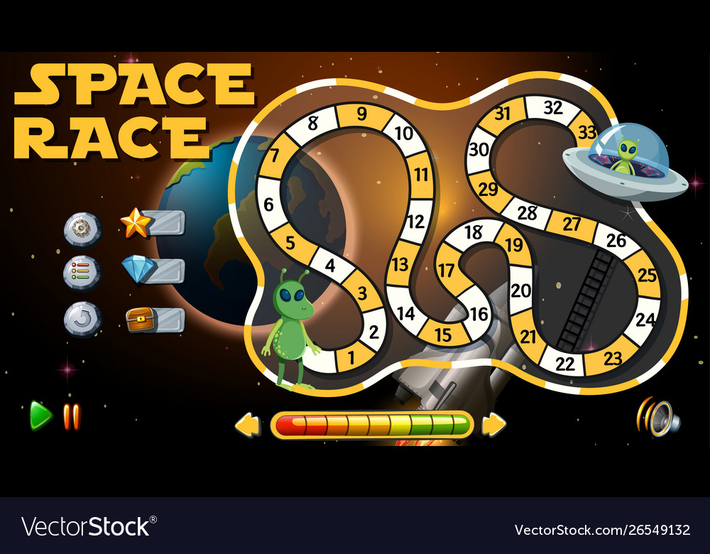 Space race board game background Royalty Free Vector Image