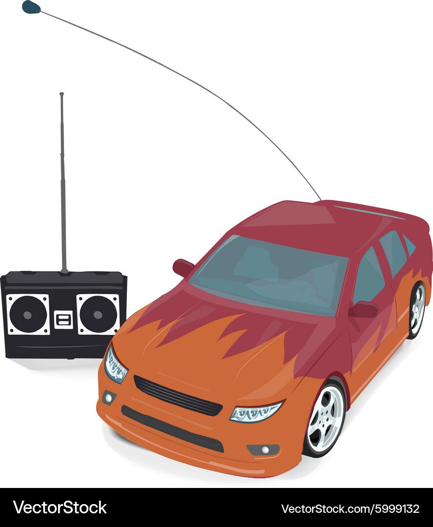 Toy sport car with remote control Royalty Free Vector Image