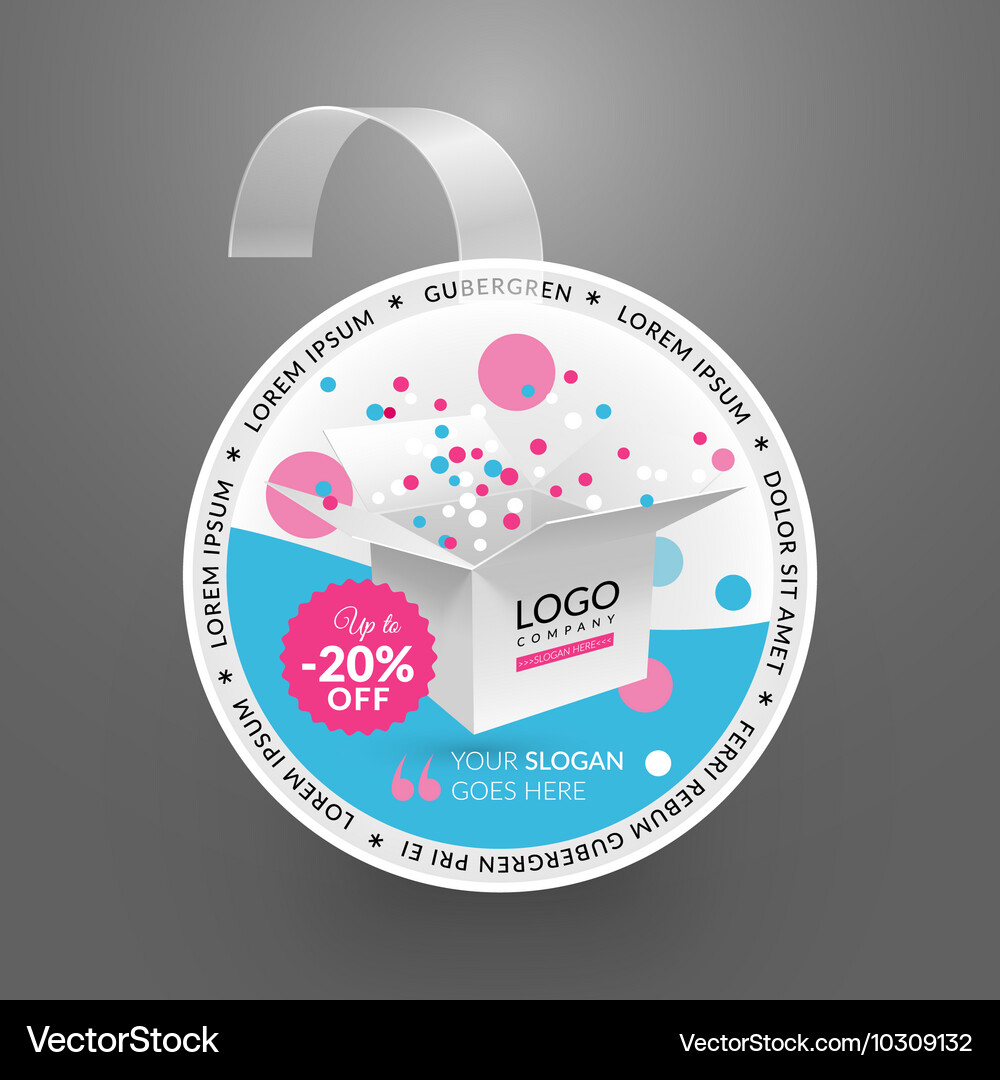 Wobbler design template for sale event Royalty Free Vector