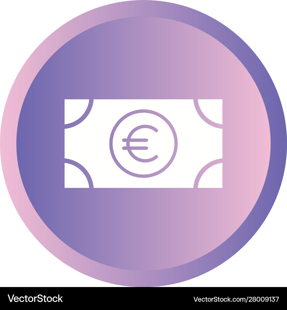 Beautiful euro glyph icon Royalty Free Vector Image