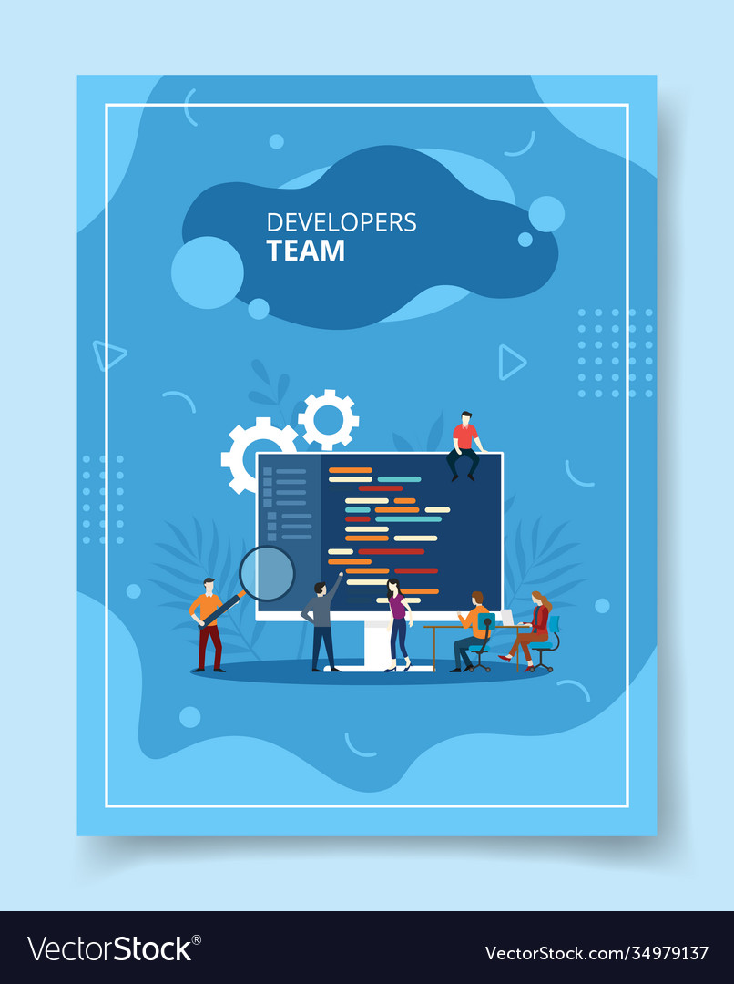 Developers team people working together Royalty Free Vector