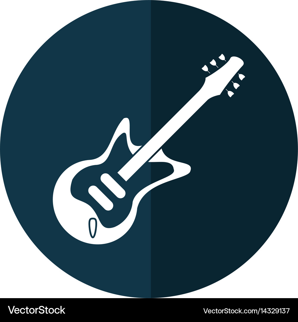 Electric guitar musical instrument shadow Vector Image
