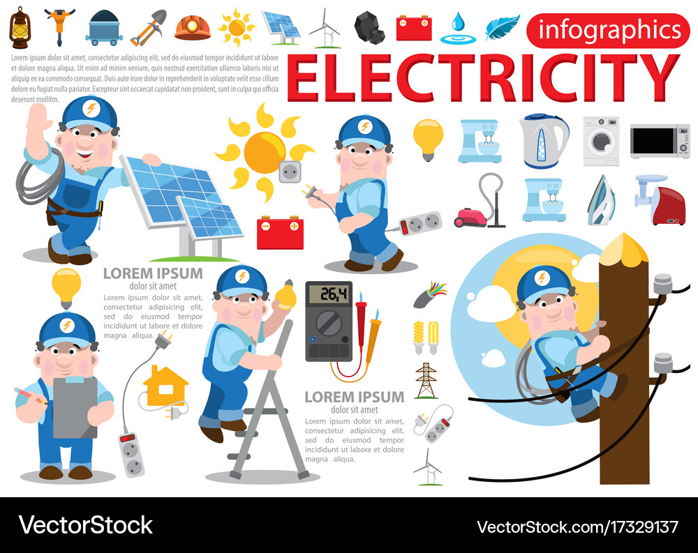 Electricity infographics energetics professional Vector Image
