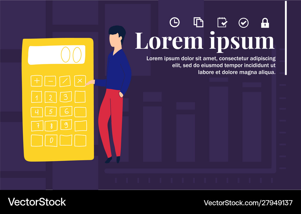 Financier or accountant is counting on a Vector Image