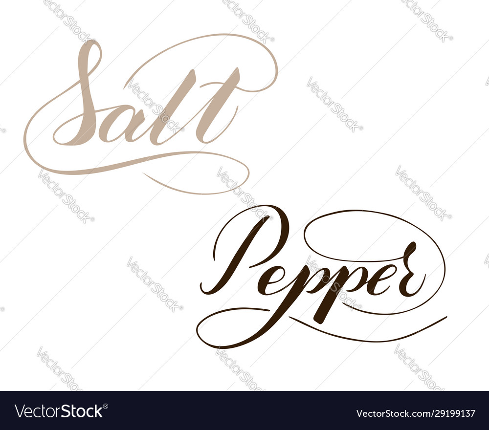 Hand written salt and pepper text isolated Vector Image