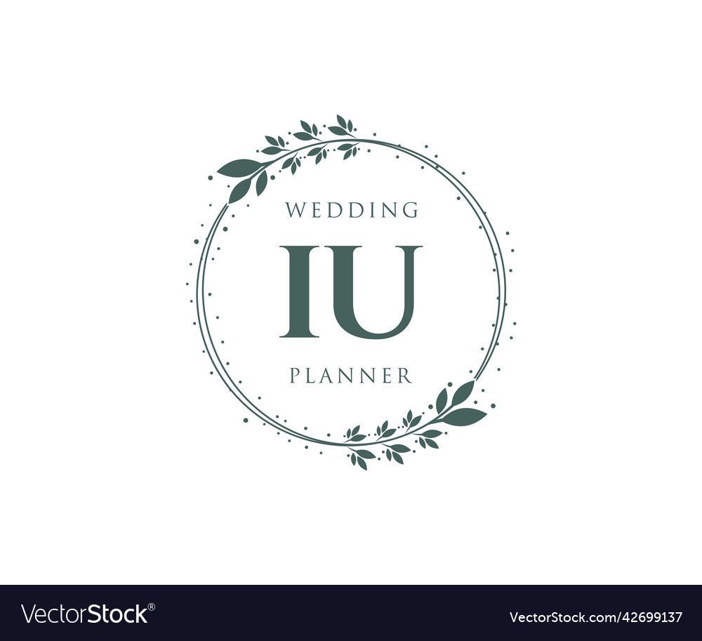 Iu initials letter wedding monogram logos Vector Image