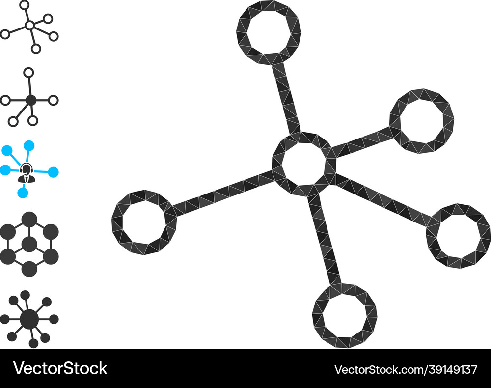 Links triangle icon and other icons Royalty Free Vector