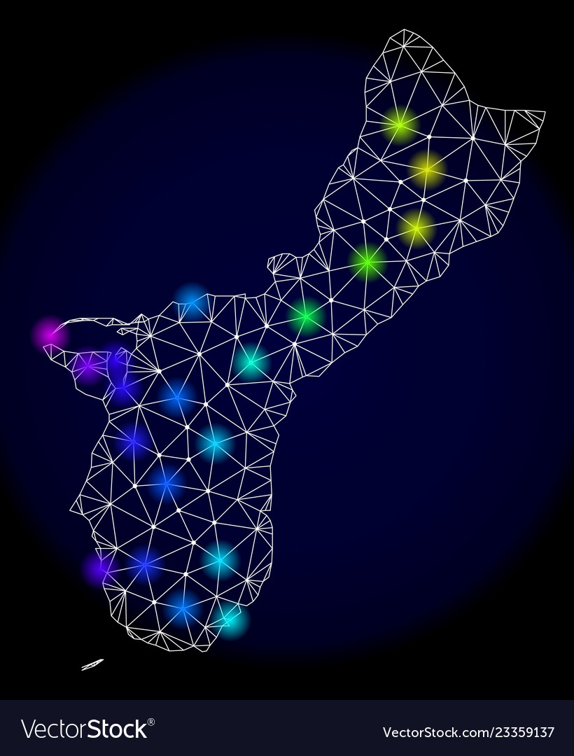 Polygonal carcass mesh map guam island Royalty Free Vector