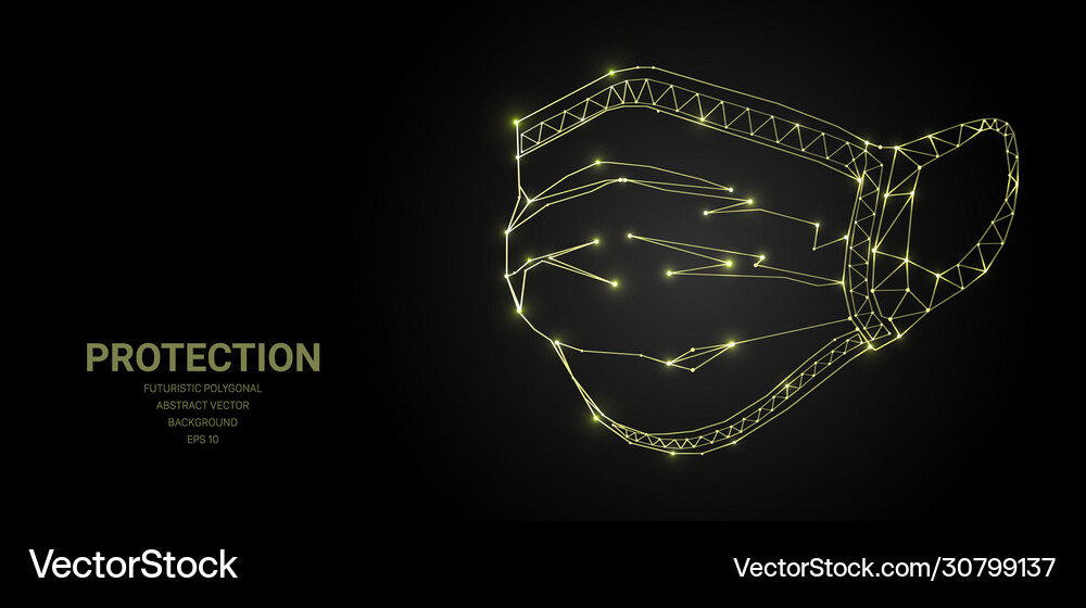 Polygonal wireframe mesh futuristic with medicine Vector Image
