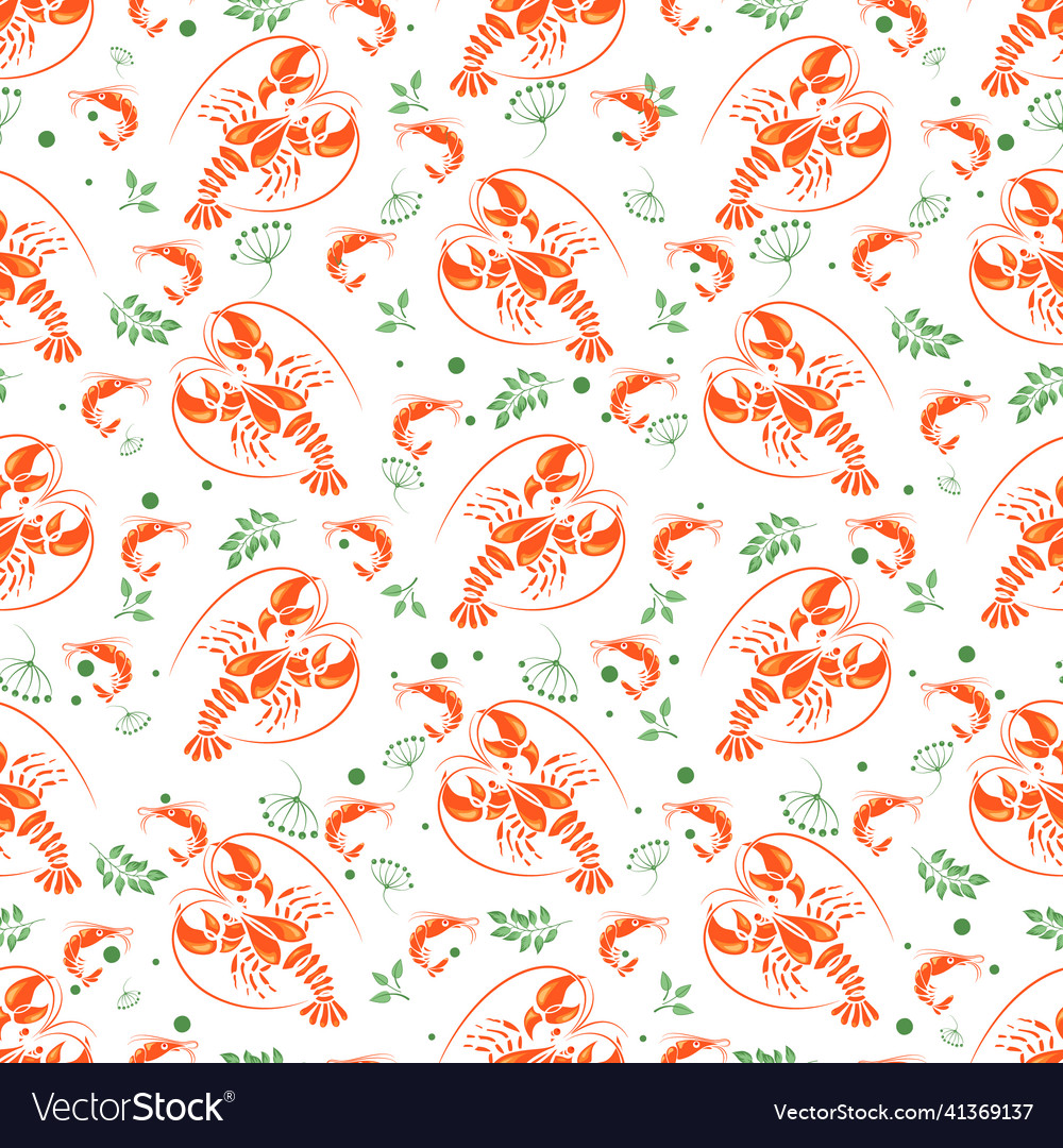 Seafood seamless pattern Royalty Free Vector Image