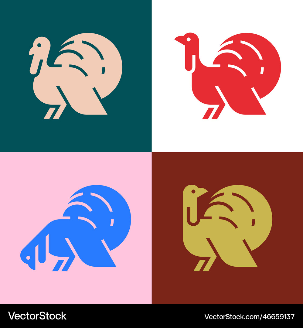 Set of turkey logo Royalty Free Vector Image - VectorStock