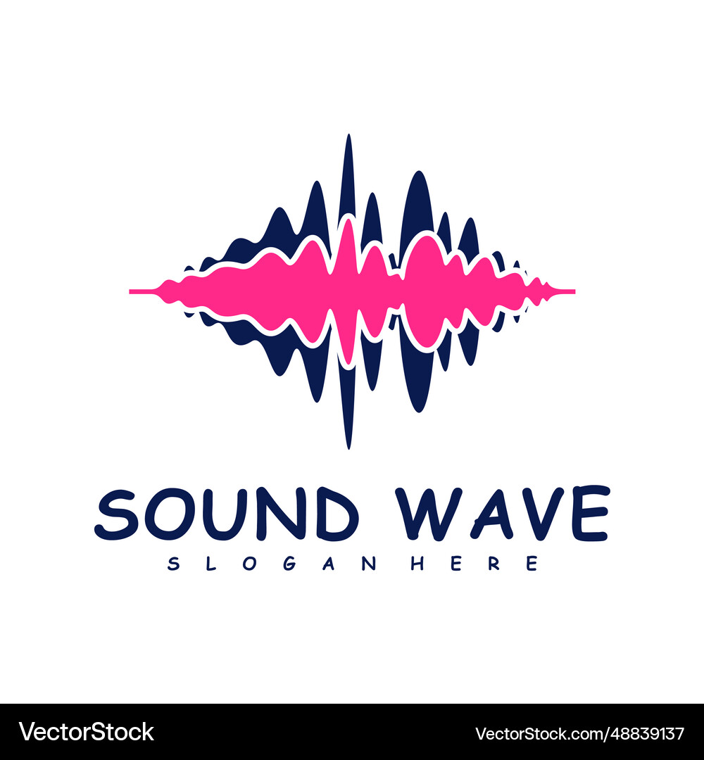 Sound wave logo design concept sound wave Vector Image