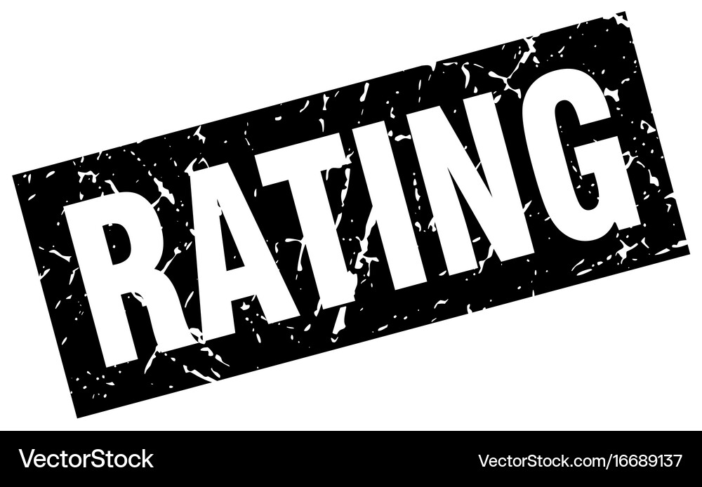 Square grunge black rating stamp Royalty Free Vector Image