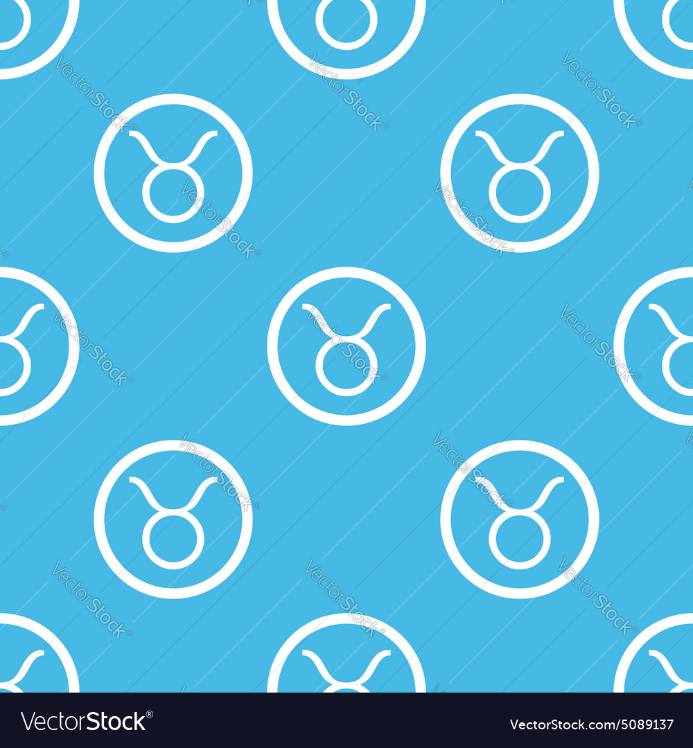 Taurus sign blue pattern Royalty Free Vector Image