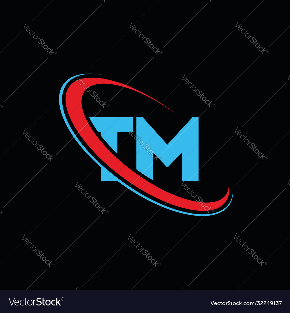 Tm t m letter logo design initial Royalty Free Vector Image