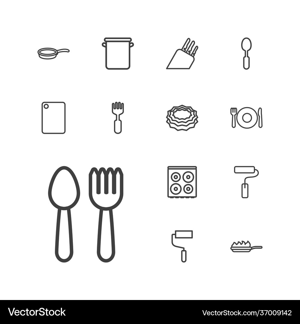 13 utensil icons Royalty Free Vector Image - VectorStock