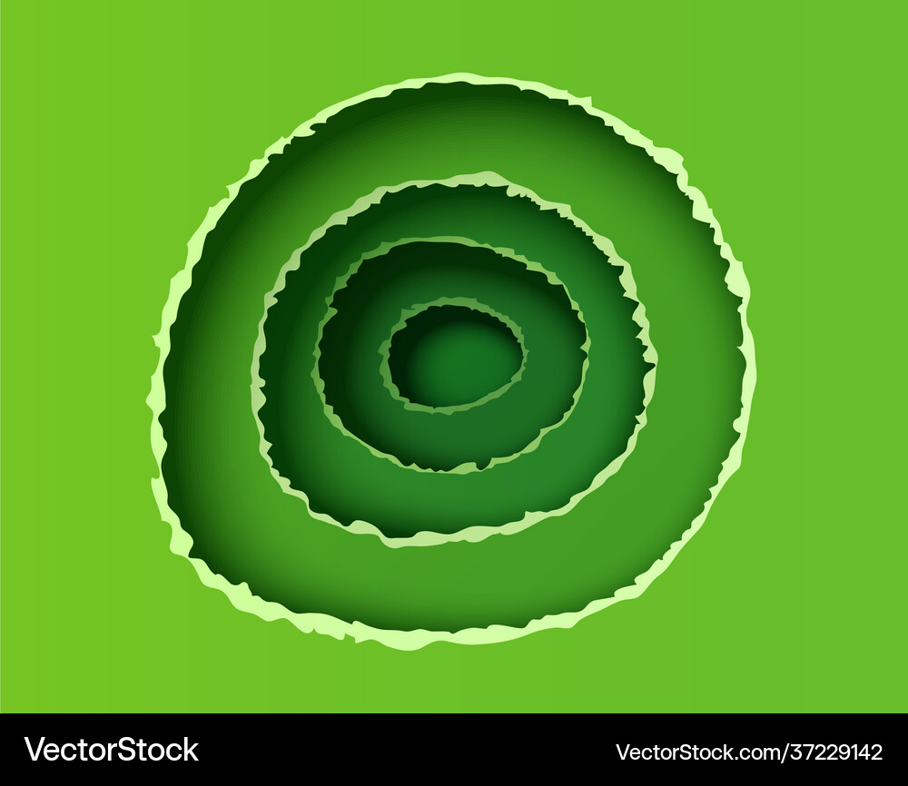 Abstract green background in cut out paper Vector Image