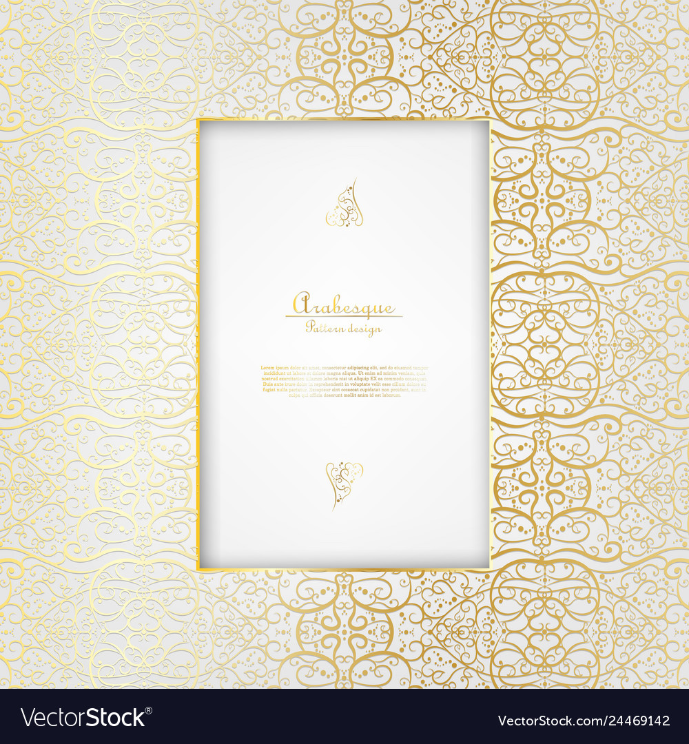 Arabesque abstract element gold pattern Royalty Free Vector