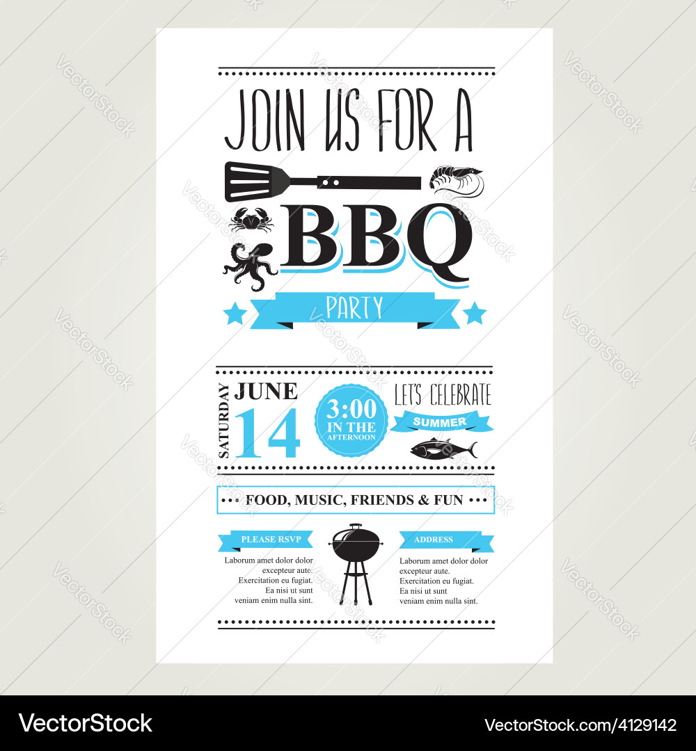 Barbecue party invitation bbq brochure menu design