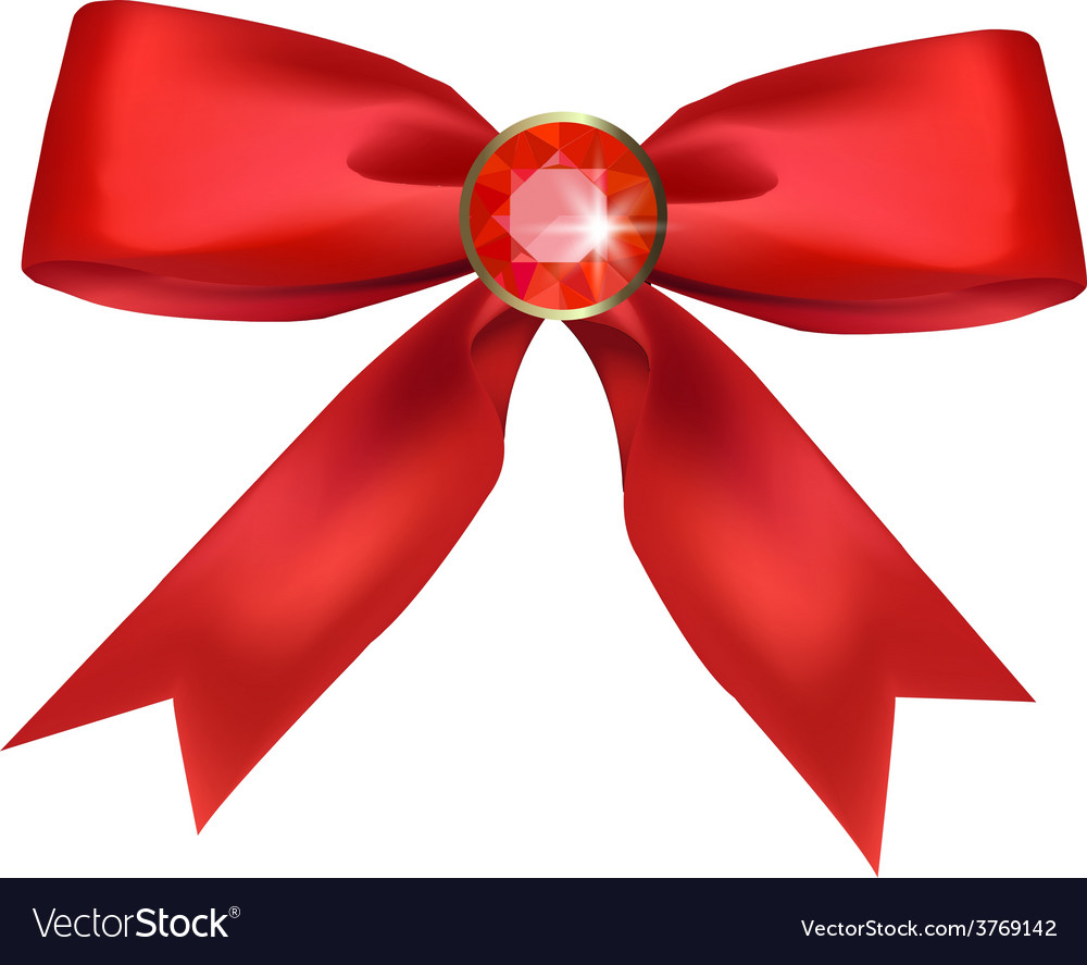 Bow with ruby Royalty Free Vector Image - VectorStock