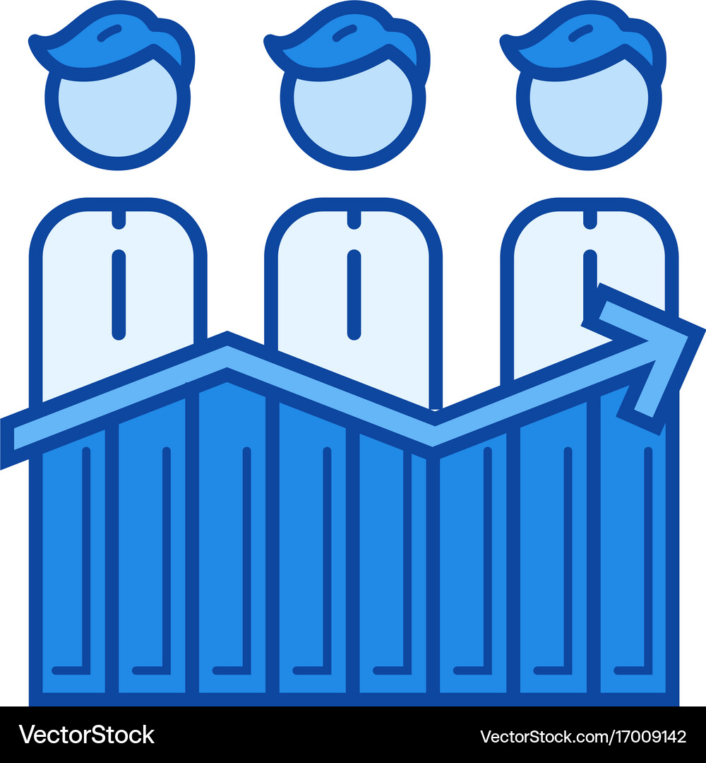 Business profit line icon Royalty Free Vector Image