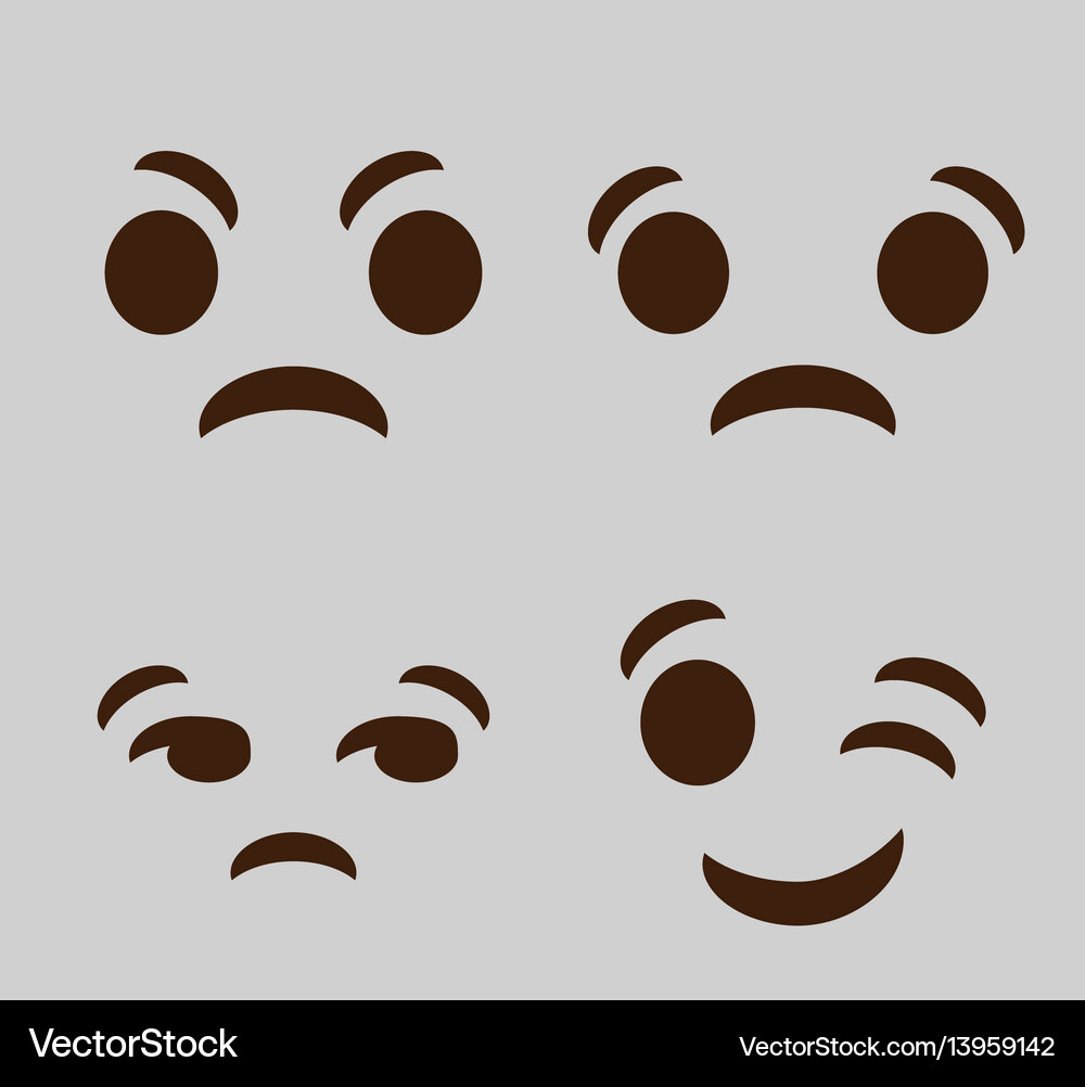 Emoticon cartoon face icon Royalty Free Vector Image