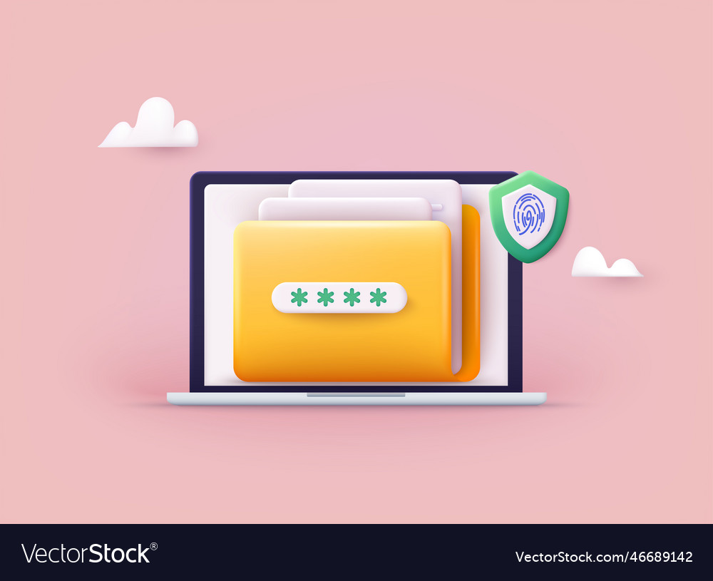 Files folder with paper documents icon secure Vector Image