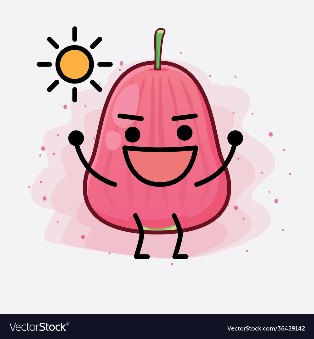 Java apple fruit cute character with simple face Vector Image