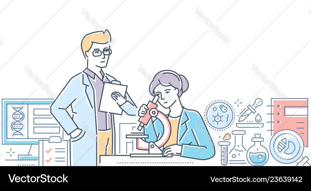 Medical laboratory - modern line design style Vector Image