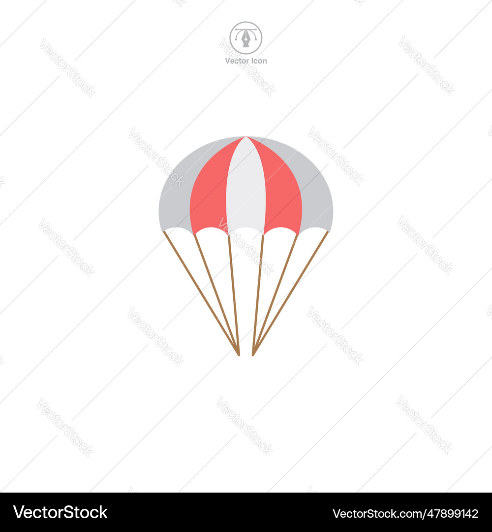 Parachute icon symbol isolated on white background