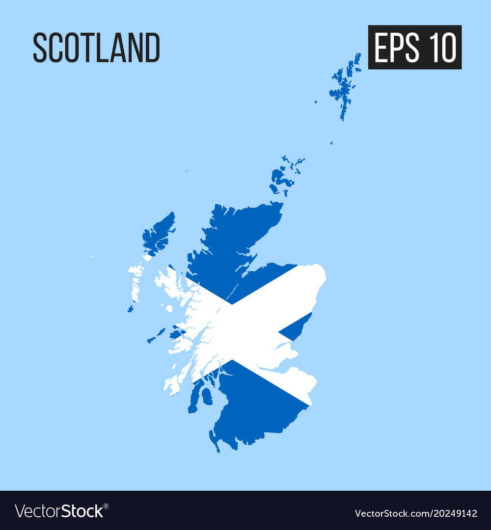 Scotland map border with flag eps10 Royalty Free Vector