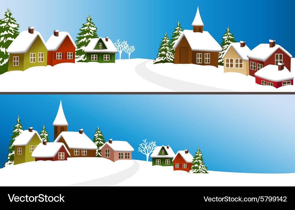 Winter town Royalty Free Vector Image - VectorStock
