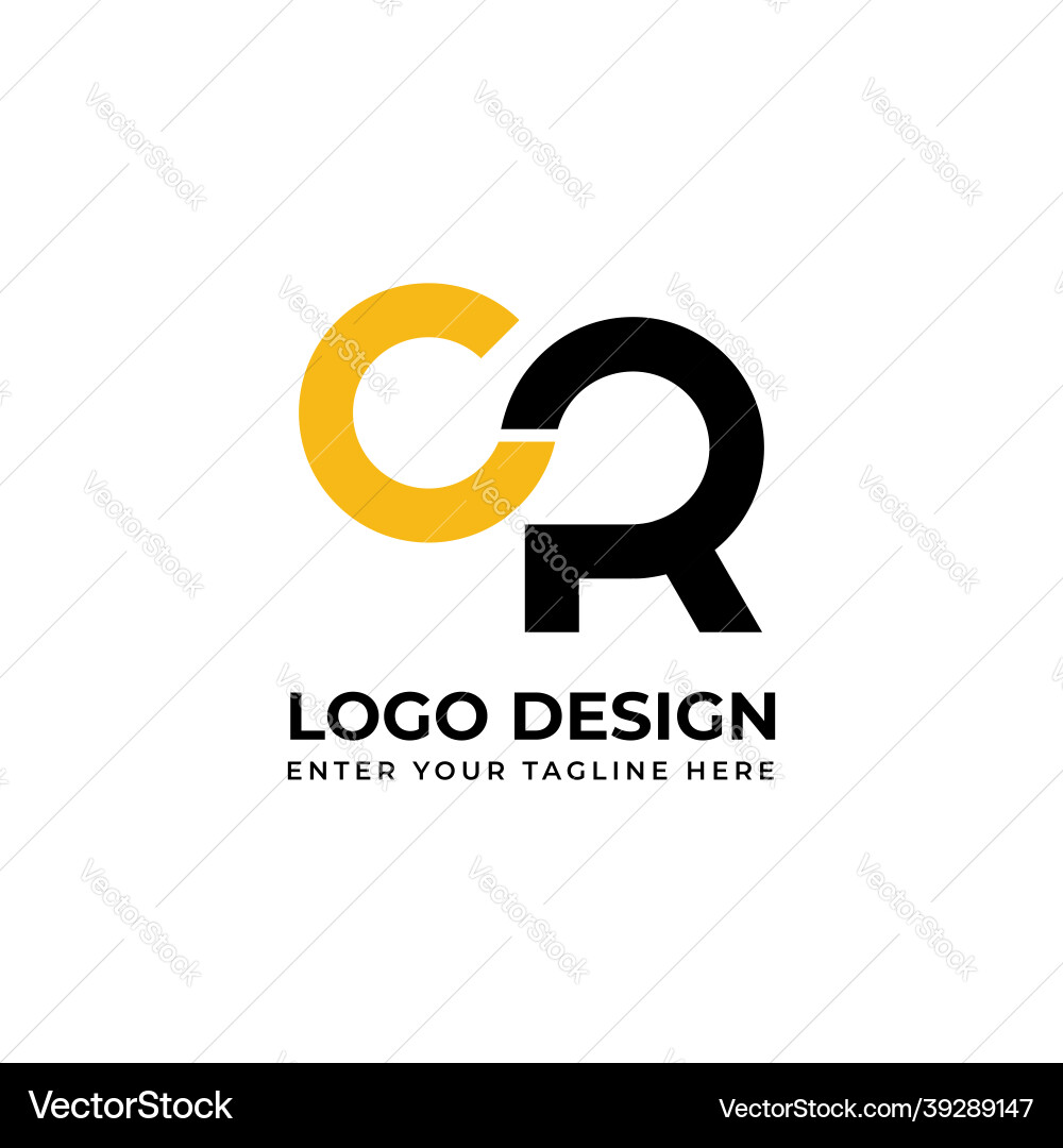 Alphabet logo cr font design Royalty Free Vector Image