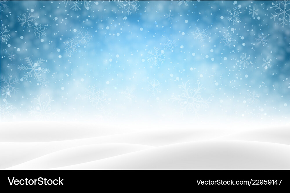 Blue background with winter landscape and snow Vector Image