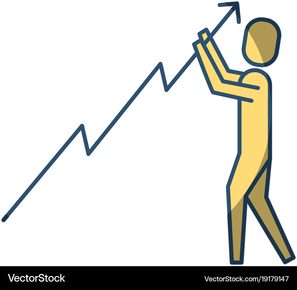 Businessman holdin growth arrow progress Vector Image